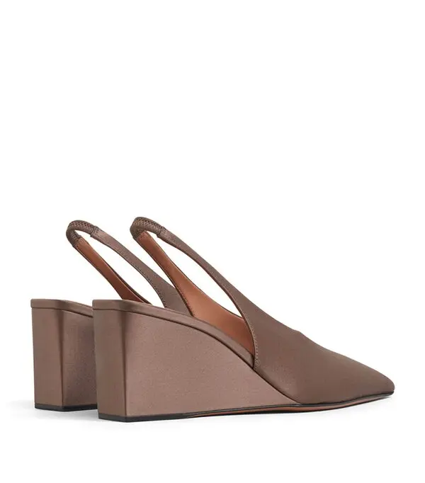 Alaïa Satin Cube Slingback Wedges 75