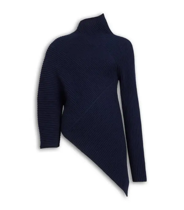 Alaïa Wool-cashmere Asymmetric Sweater - Blue