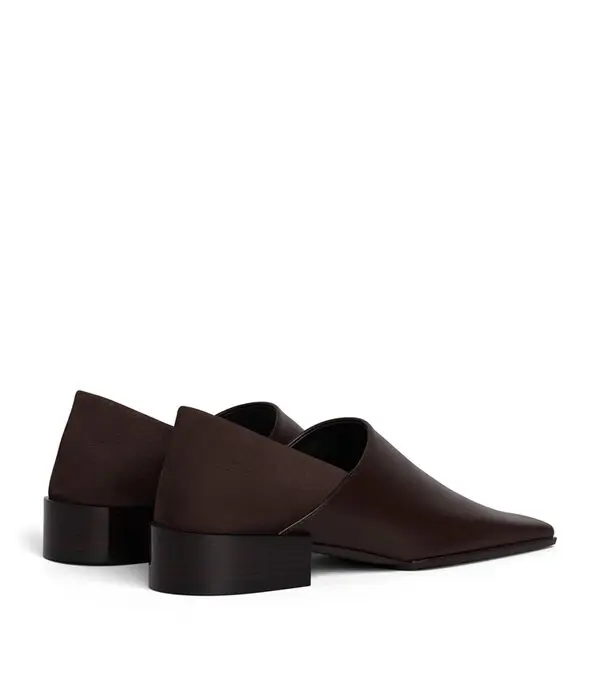 Alaïa Leather-suede Square-toe Loafers - Brown