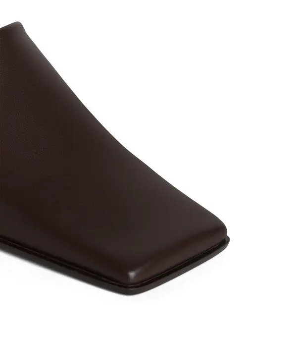 Alaïa Leather-suede Square-toe Loafers - Brown