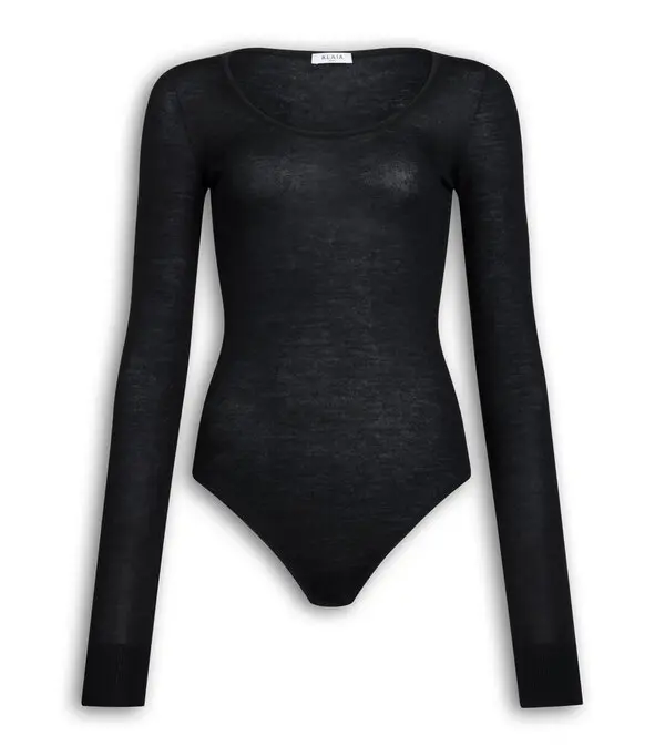 Alaïa Cashmere Second-skin Bodysuit - Black