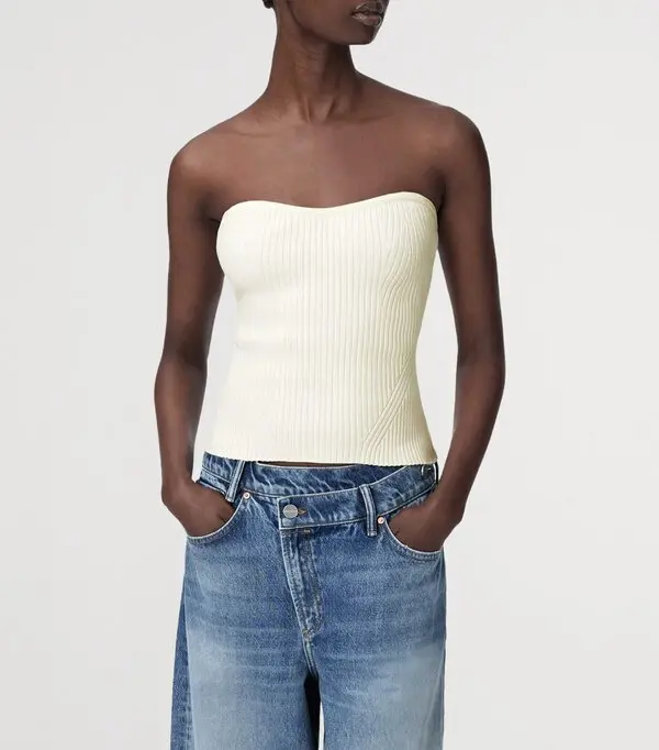 ALLSAINTS Knitted Bandeau Top - White
