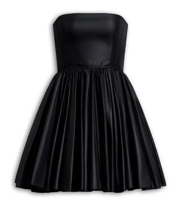 Alaïa Pleated A-line Mini Dress - Black