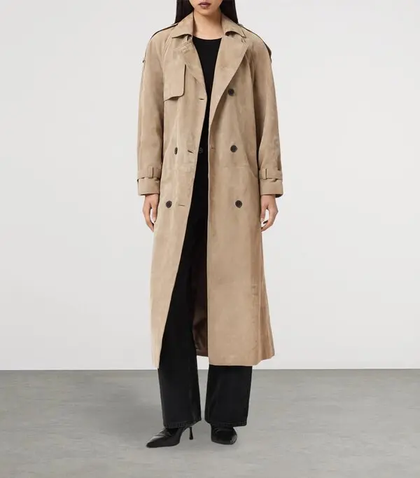 ALLSAINTS Suede Reed Trench Coat