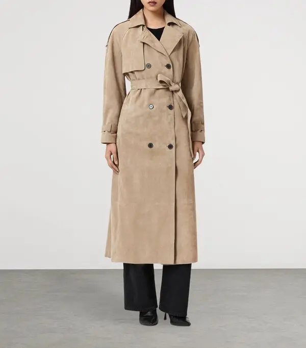 ALLSAINTS Suede Reed Trench Coat