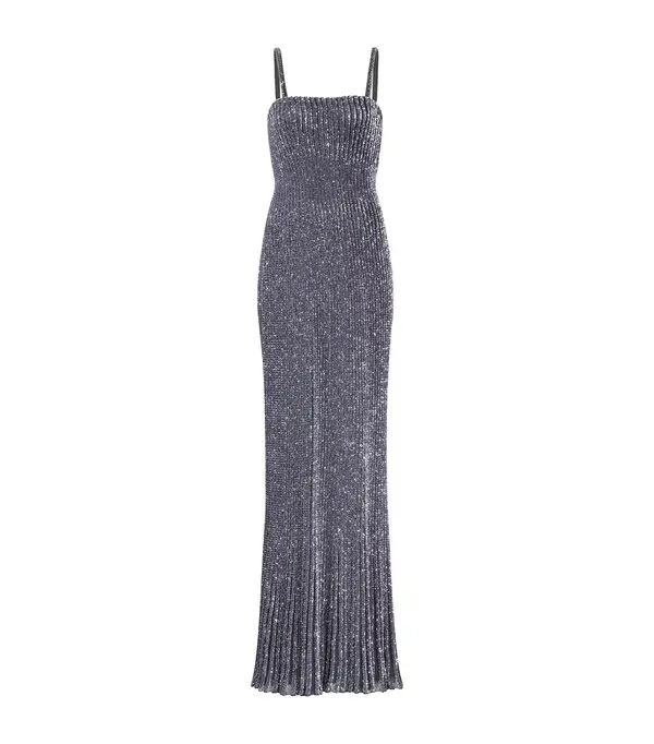 Alaïa Sequinned Maxi Dress - Navy
