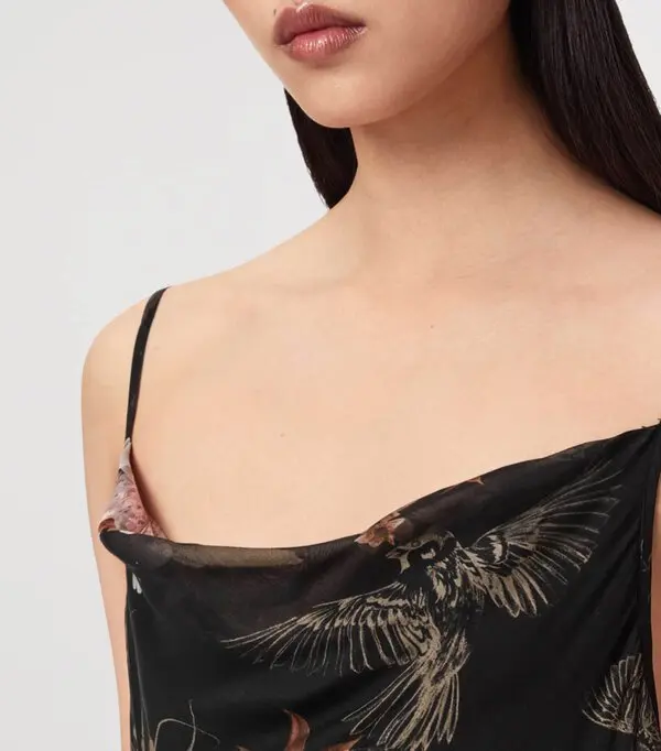 ALLSAINTS Floral Ruth Midi Dress - Black