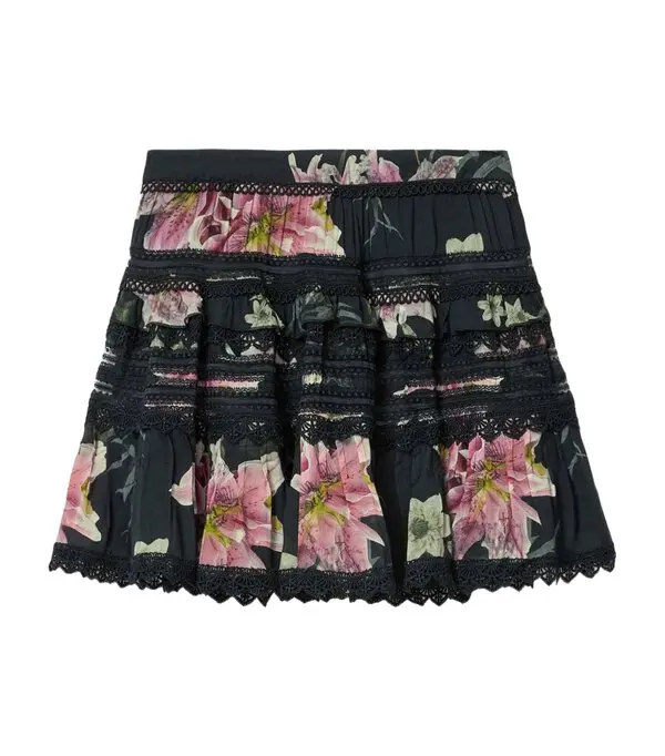 ALLSAINTS Floral Zora Mini Skirt - Black