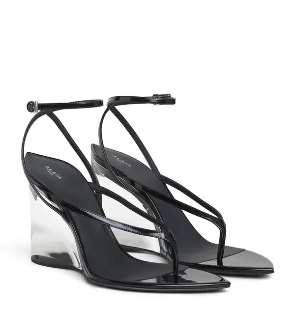 Alaïa Tongs Wedge Heel Sandals