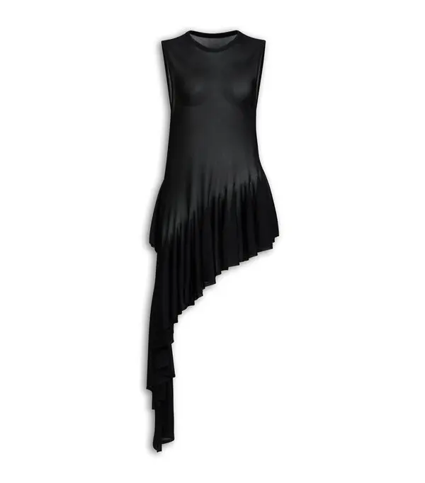 Alaïa Asymmetric Godet Tank Top - Black