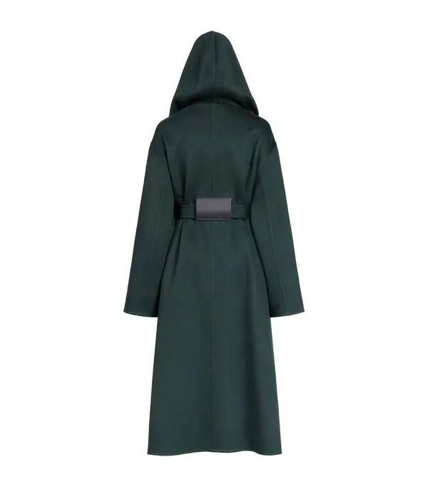 Alaïa Cashmere Hooded Wrap Coat - Green