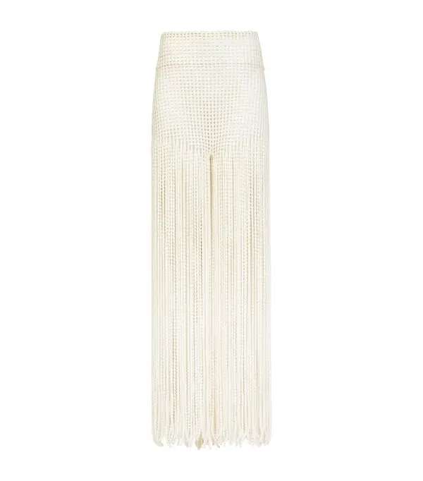 Alaïa 3d Knit Fringe Trousers - White