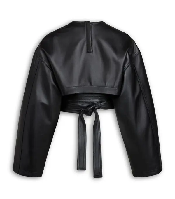 Alaïa Leather Belted Crop Top