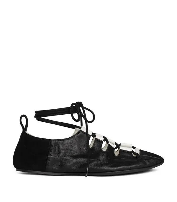 Alaïa Lambskin Lace-up Ballet Flats - Clear