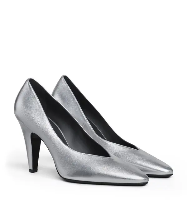 Alaïa Metallic Leather Cone Pumps 90 - Black