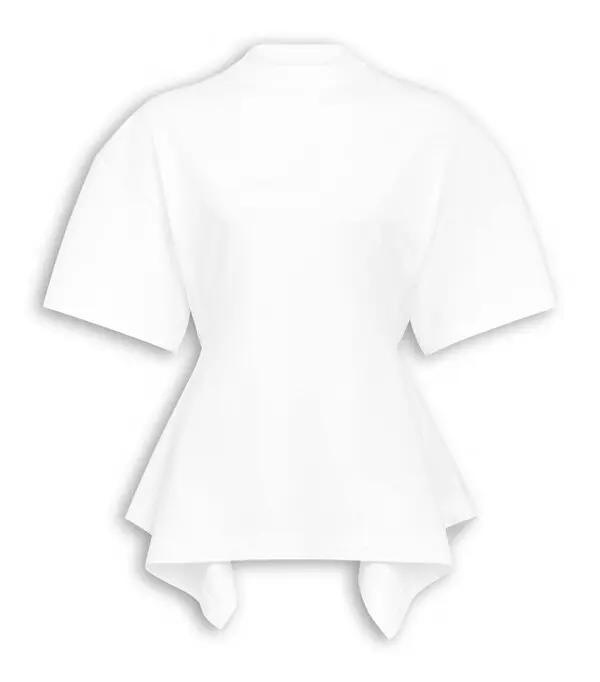 Alaïa Cotton Peplum T-shirt - White