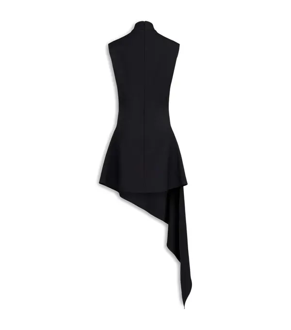 Alaïa Wool Asymmetric Mini Dress - Black