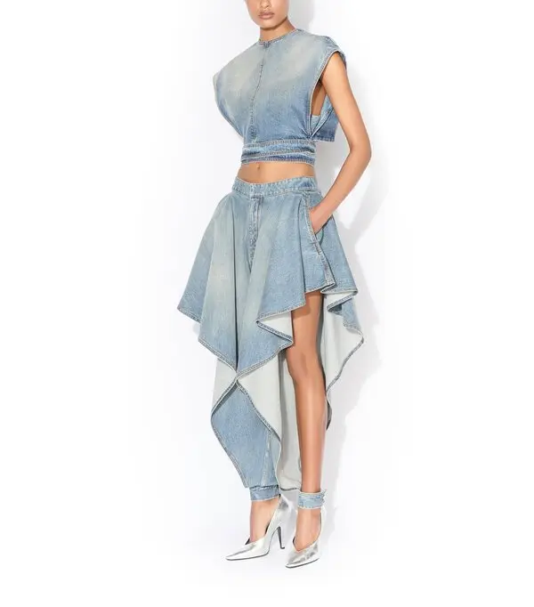 Alaïa Japanese Denim Open-leg Jeans