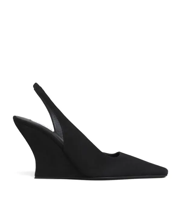Alaïa Suede Wedge Slingback Heels 90 - Clear