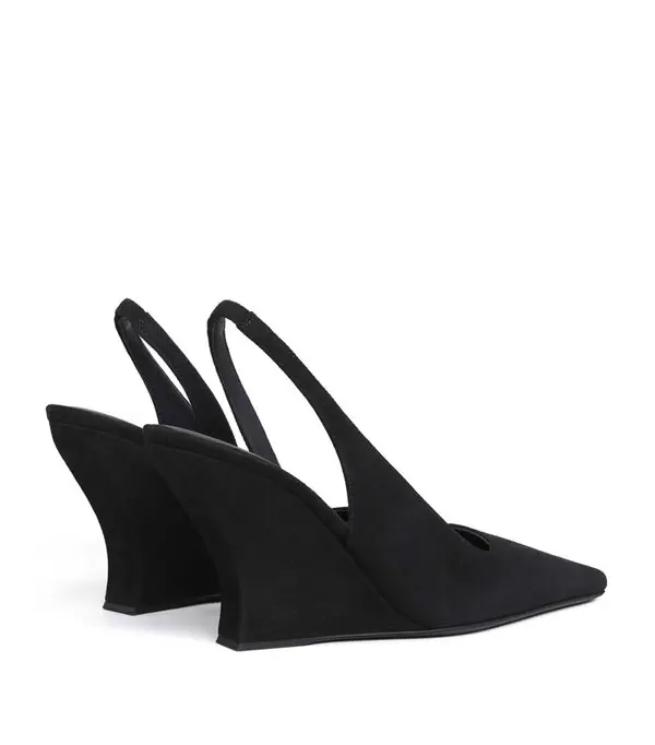 Alaïa Suede Wedge Slingback Heels