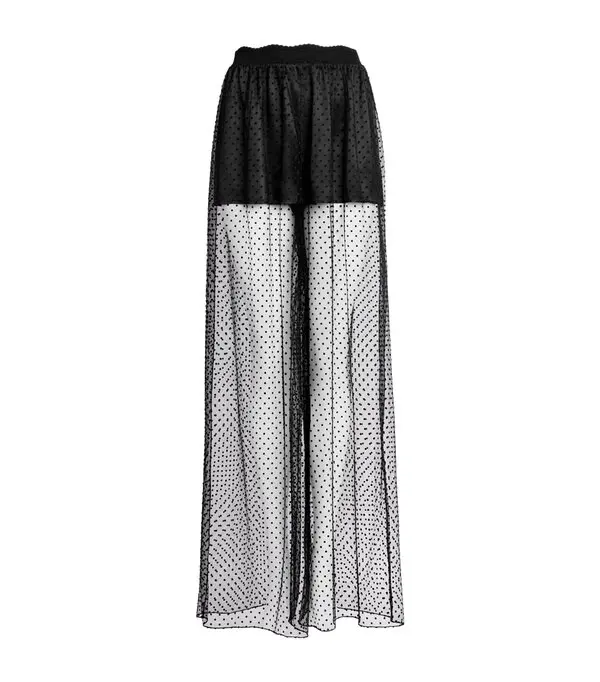 Alaïa Mesh Wide-leg Trousers - Black