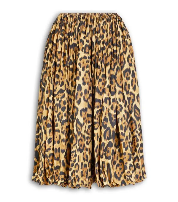 Alaïa Leopard-print Bubble Midi Skirt - Blue