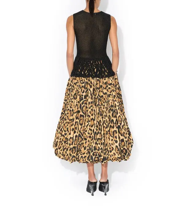 Alaïa Leopard-print Bubble Midi Skirt - Blue