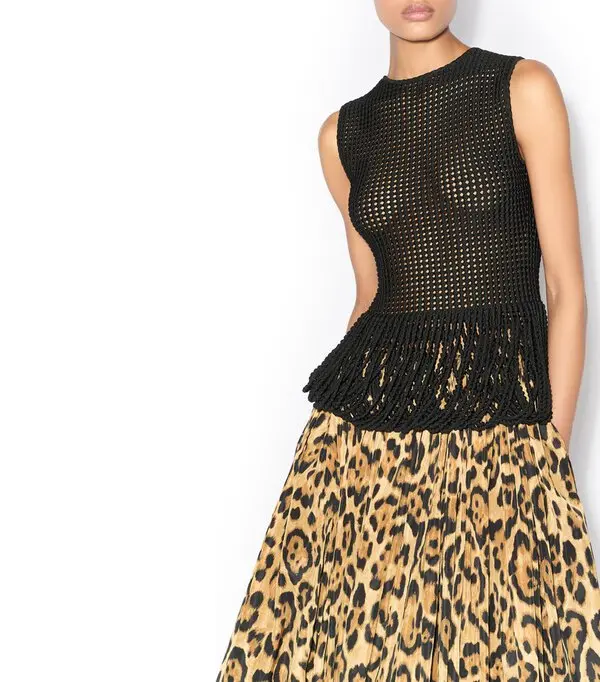 Alaïa Leopard-print Bubble Midi Skirt - Blue