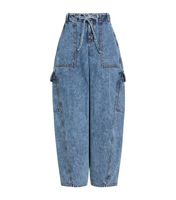 Alaïa Denim Cargo Trousers - Blue