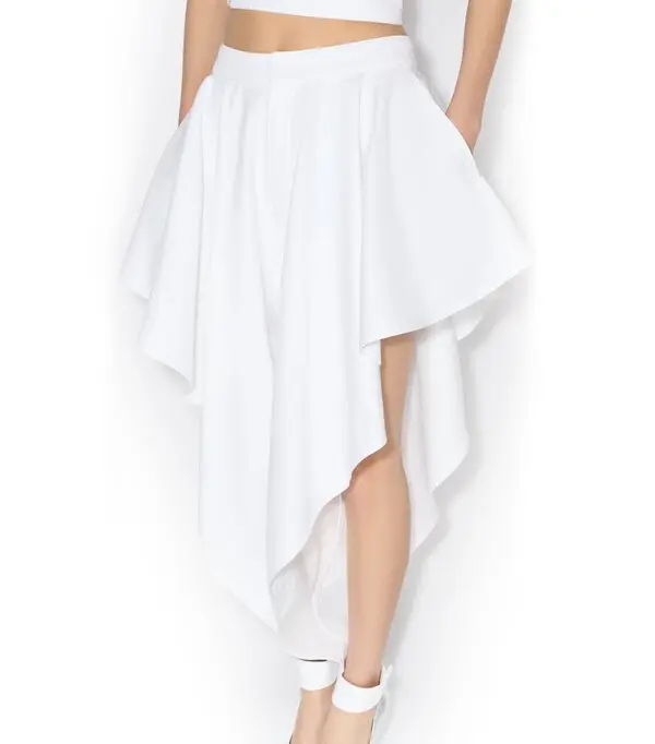 Alaïa Denim Belted Crop Top - White