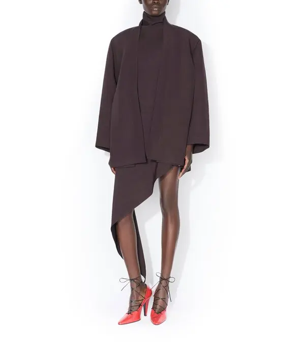 Alaïa Asymmetric Mini Skirt - Purple