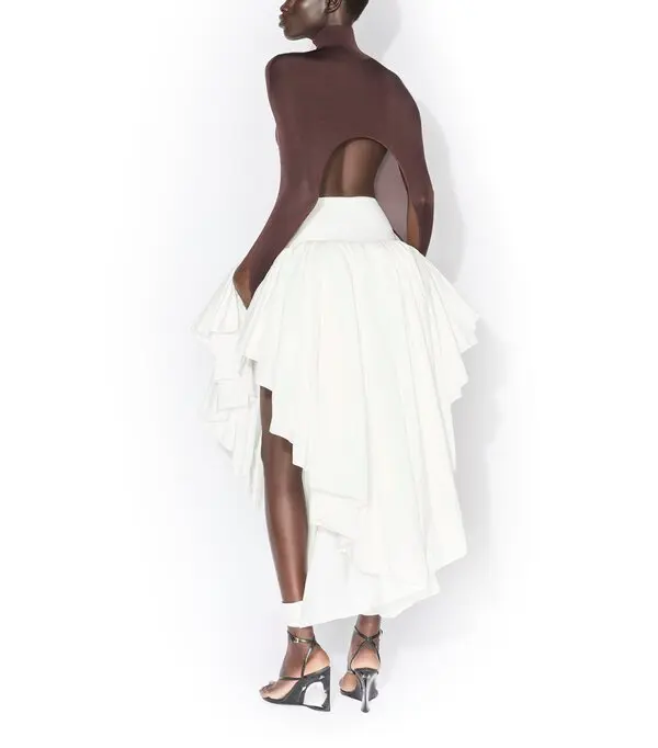 Alaïa Asymmetric Maxi Skirt - White