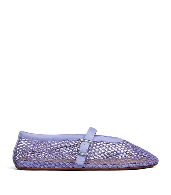 Alaïa Mesh Ballet Flats - Purple