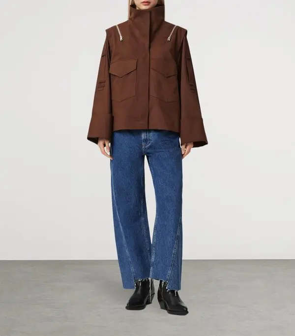 ALLSAINTS Cotton Leighton Utility Jacket - Brown