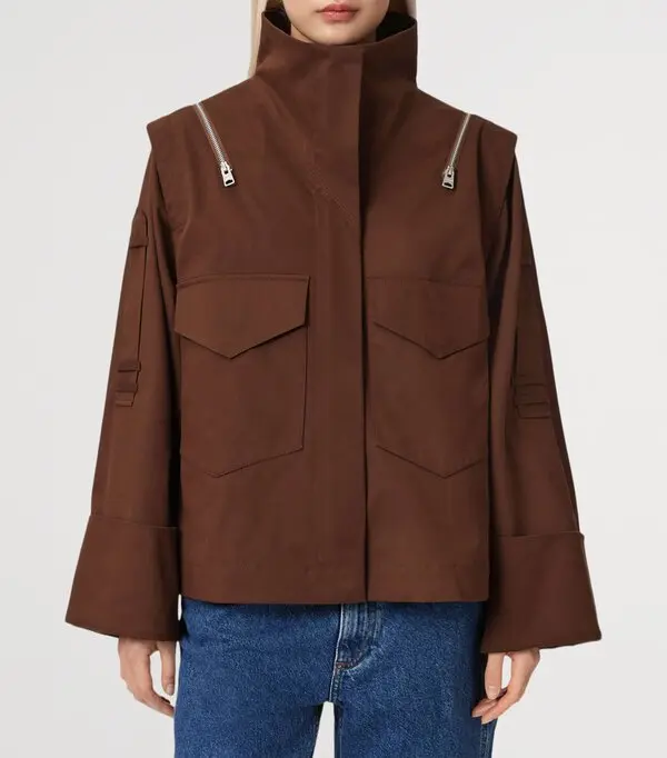 ALLSAINTS Cotton Leighton Utility Jacket - Brown
