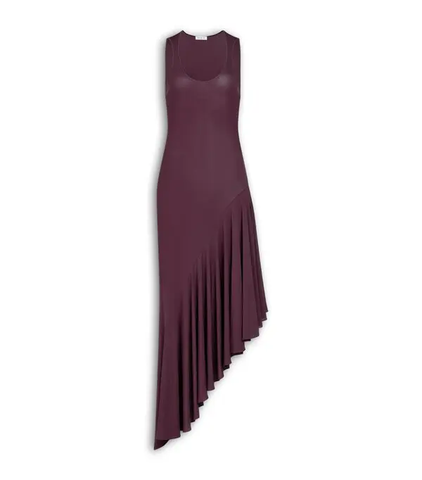 Alaïa Asymmetric Midi Dress - Red