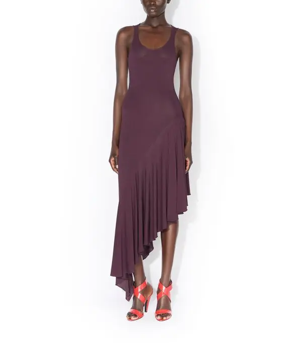 Alaïa Asymmetric Midi Dress - Red