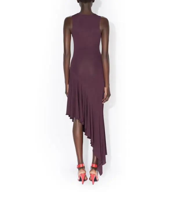 Alaïa Asymmetric Midi Dress - Red