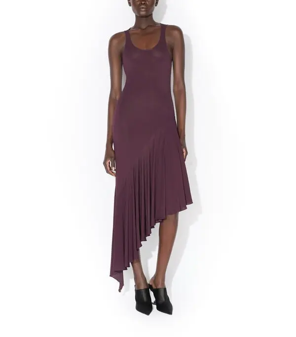 Alaïa Asymmetric Midi Dress - Red