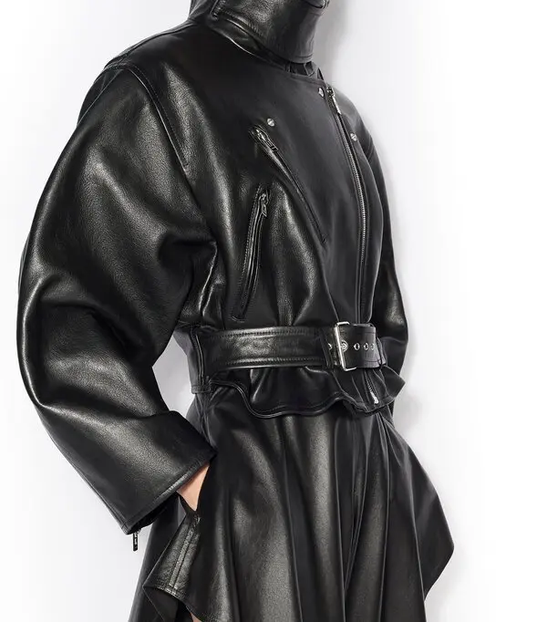 Alaïa Leather Cropped Biker Jacket
