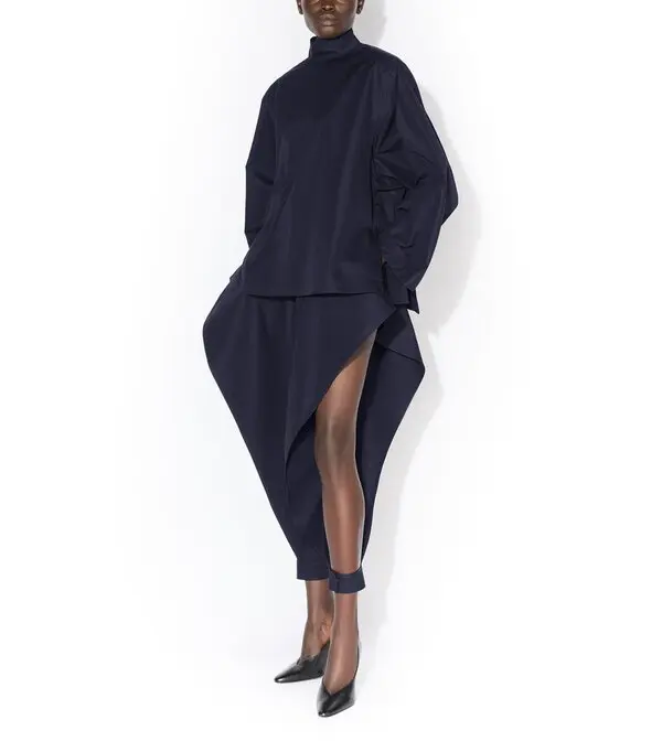 Alaïa Cotton-satin Reverse Jacket - Blue