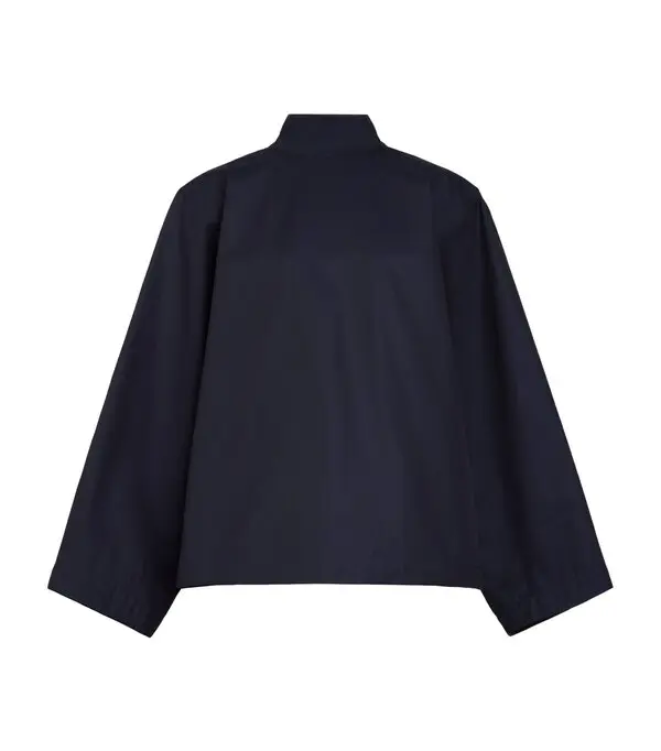 Alaïa Cotton-satin Reverse Jacket - Blue