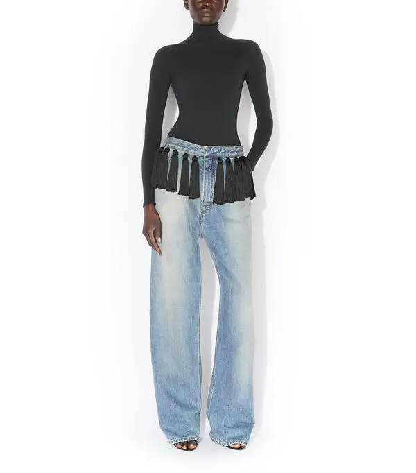 Alaïa Tassel-trim Straight Jeans
