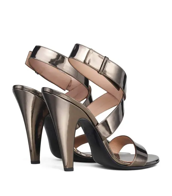 Alaïa Metallic Leather Cone Sandals 110