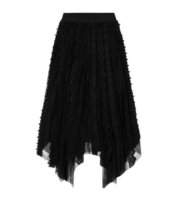 ALLSAINTS Cotton-lace Vashtie Midi Skirt - Black