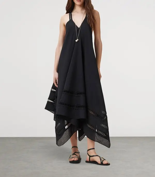 ALLSAINTS Lil Cotton Midi Dress - Black