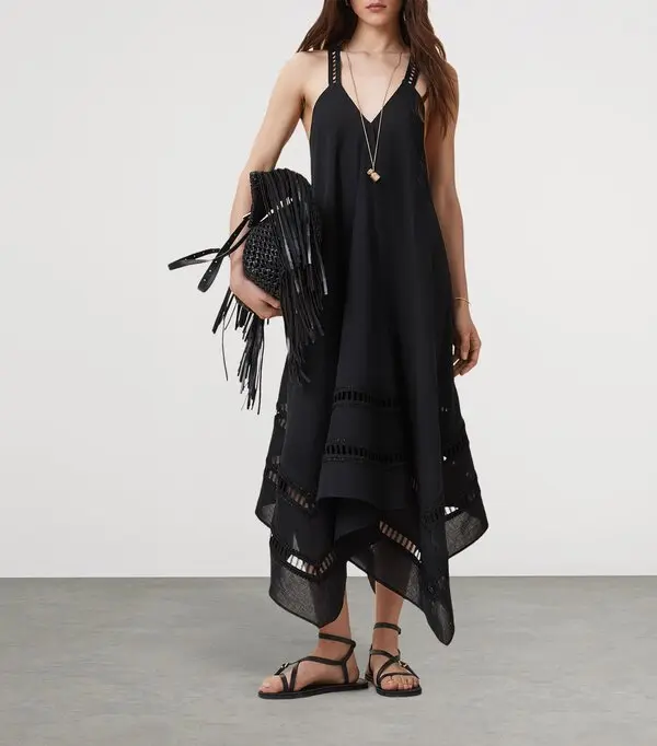 ALLSAINTS Lil Cotton Midi Dress - Black