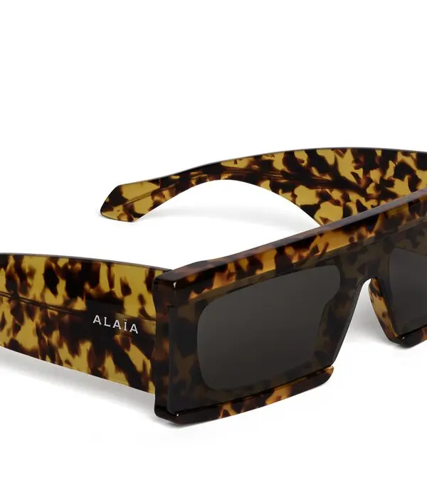 Alaïa Acetate Rectangular Mask Sunglasses - Yellow