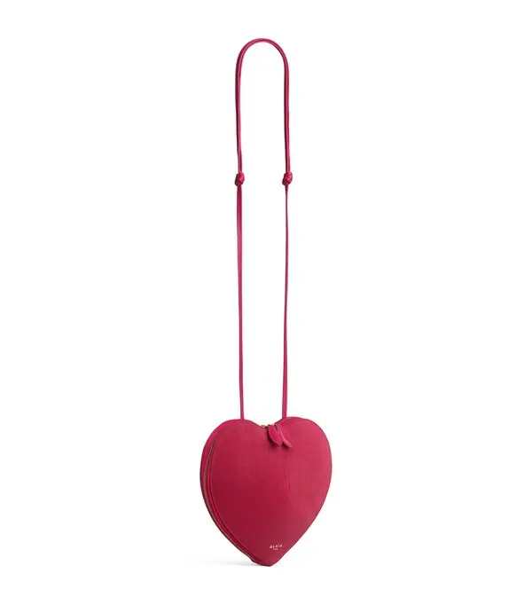 Alaïa Le Coeur Suede Shoulder Bag - Red