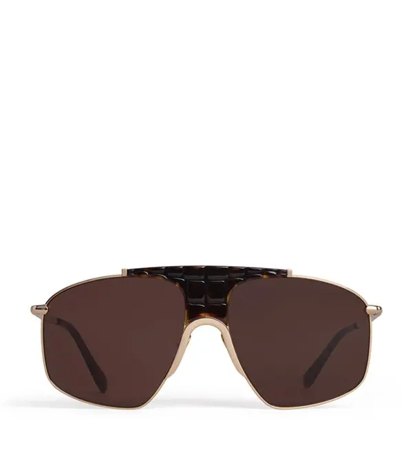 Alaïa Metal Aviator Sunglasses - Black